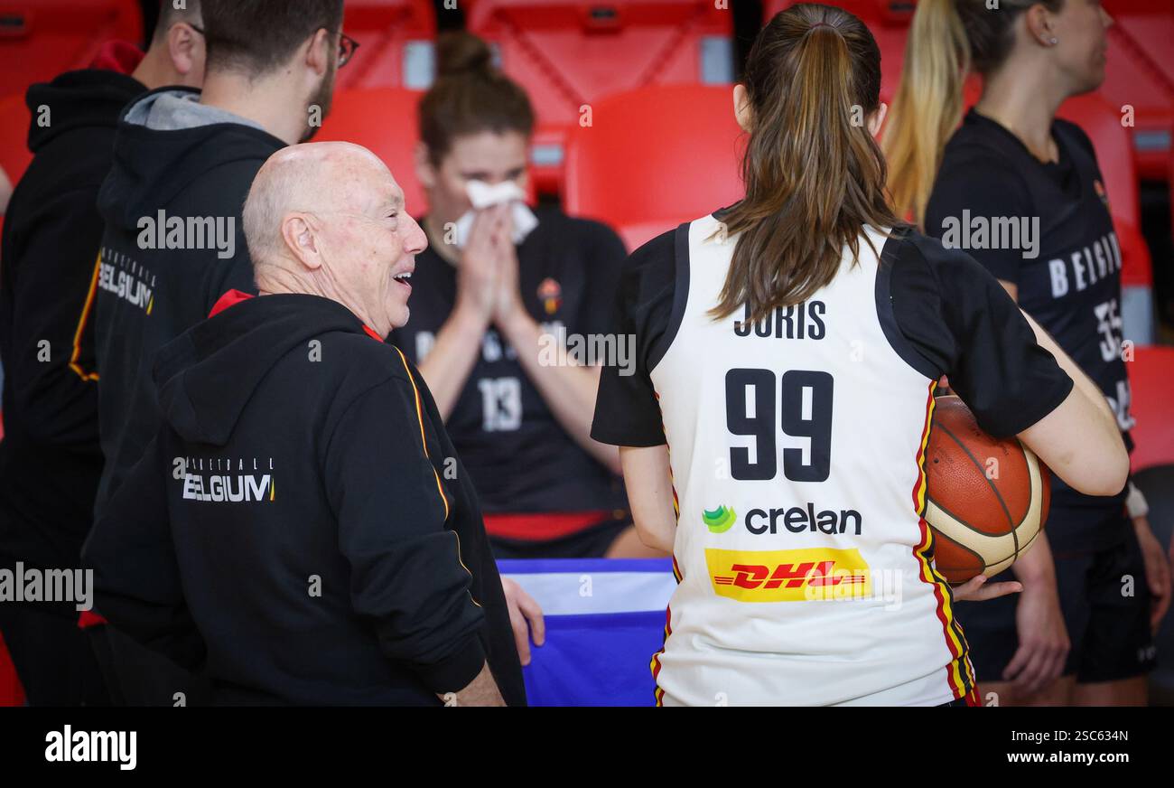 Oostende, Belgium. 03rd Feb, 2025. Belgium's head coach Mike Thibault ...
