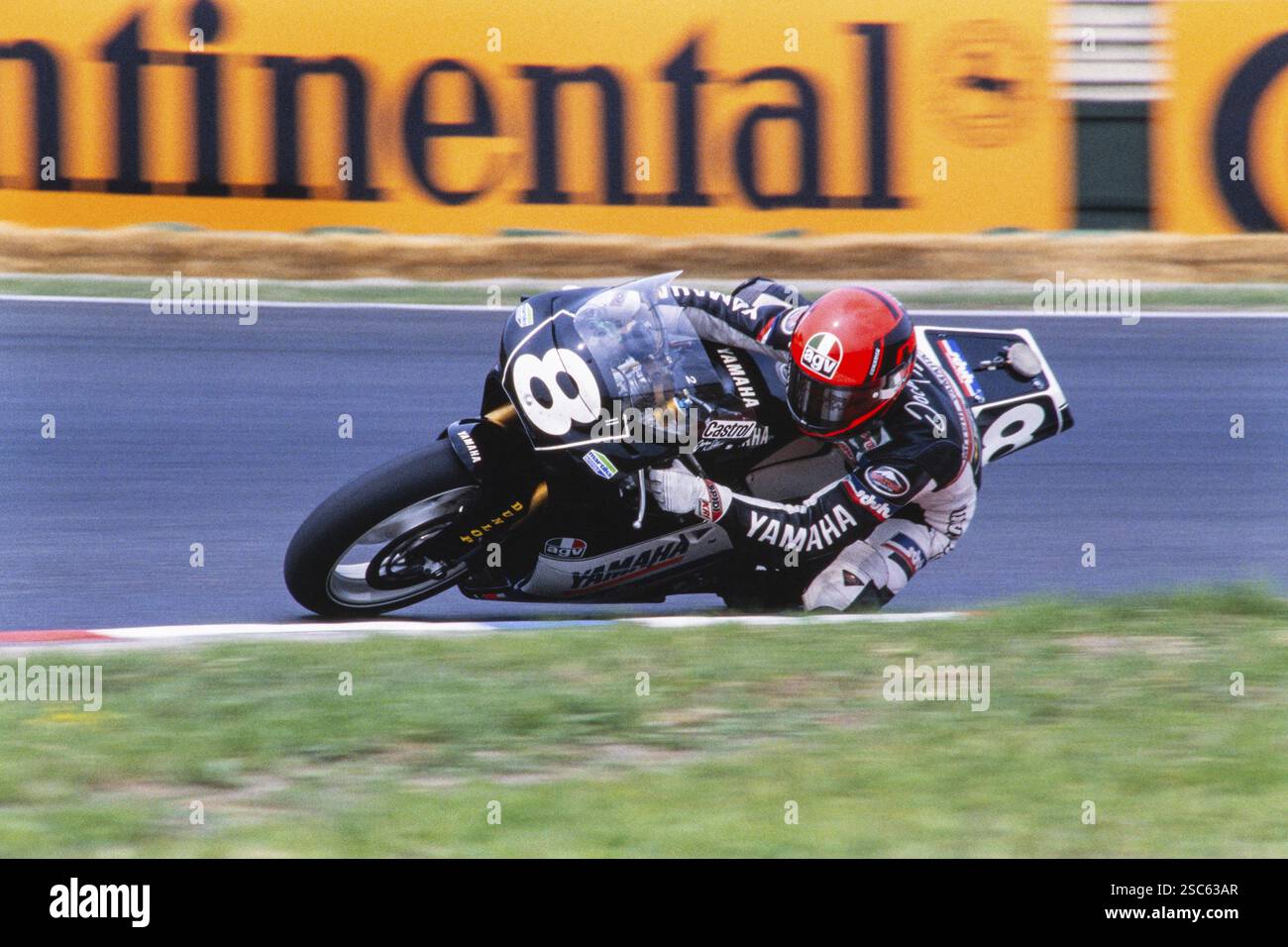 The German Jochen Schmid on the race track on Yamaha 250 cc, German ...