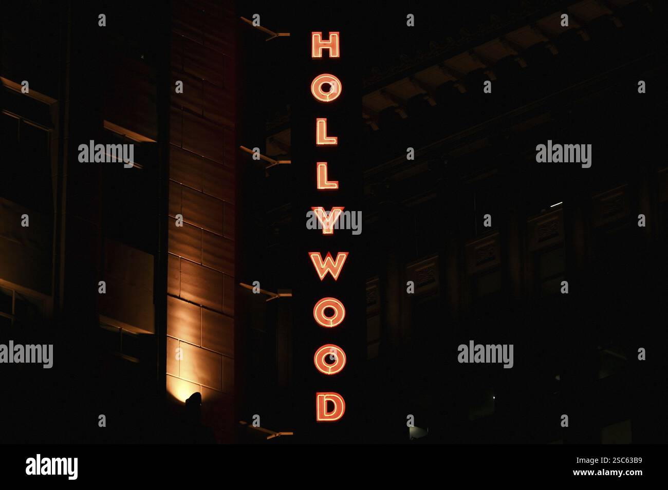 Hollywood neon sign on Hollywood Boulevard, Los Angeles, California ...