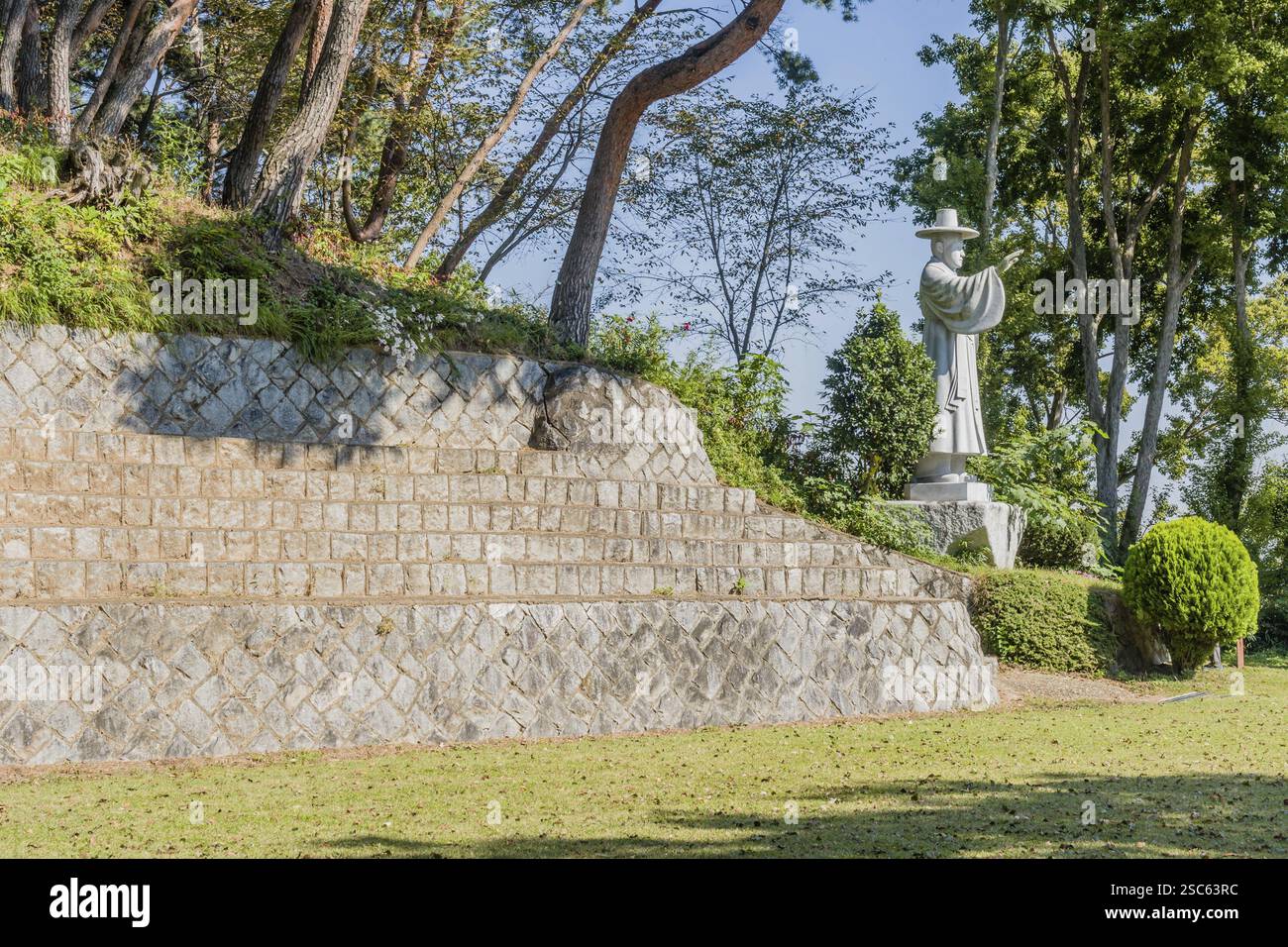 Iksan, South Korea, October 12, 2022: Statue of Father Kim Daegun at ...