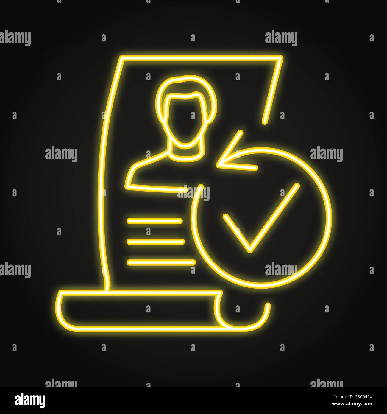 Historical archive records neon icon. Information about a person ...