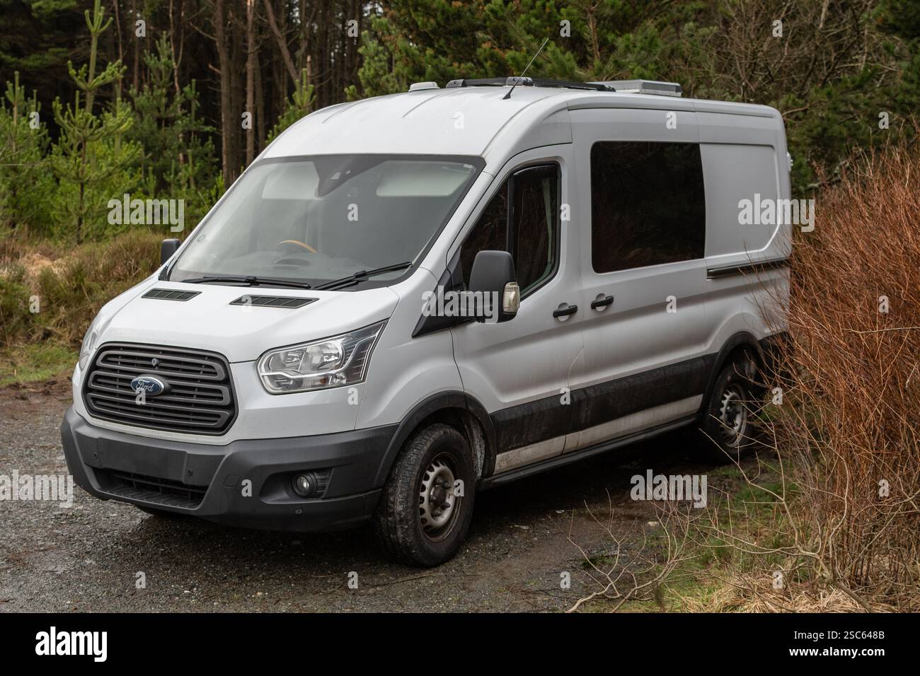 2016 Ford Transit Camper Van parked in the wilderness of Wales, UK ...