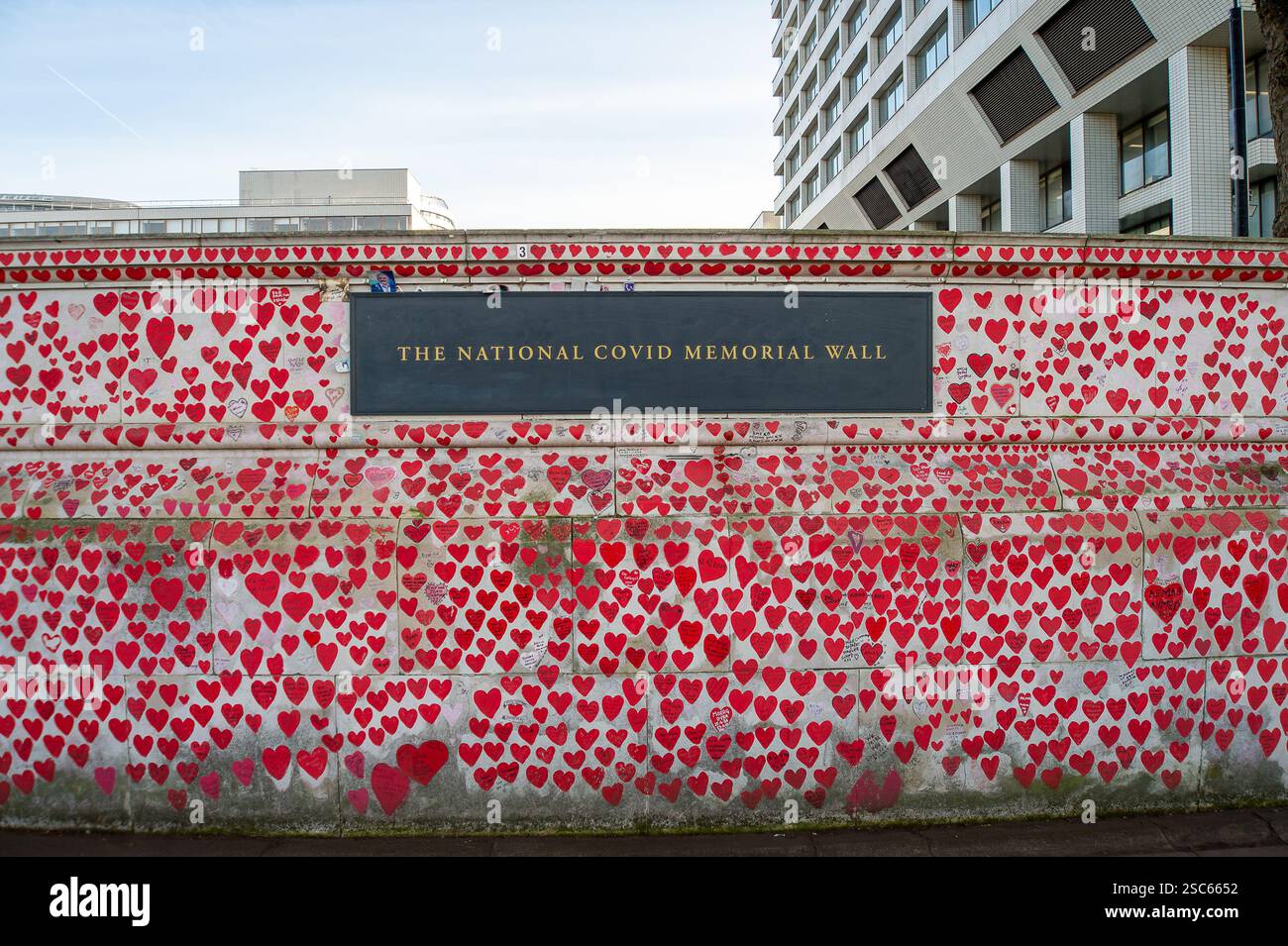 London, UK. 5th February, 2025. The Covid Memorial Wall in London ...
