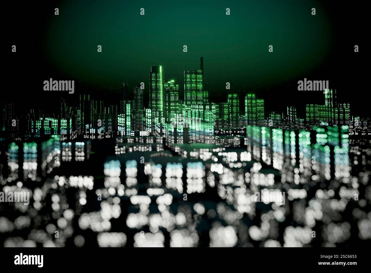 Rendered CGI scene of detailed 3D model representing the Center City ...