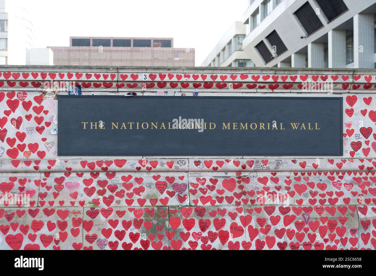 London, UK. 5th February, 2025. The Covid Memorial Wall in London ...
