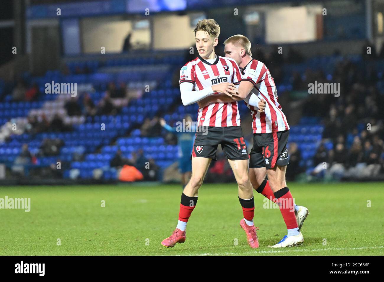 Jordan Thomas (15 Cheltenham Town) celebrates after scoring teams first ...