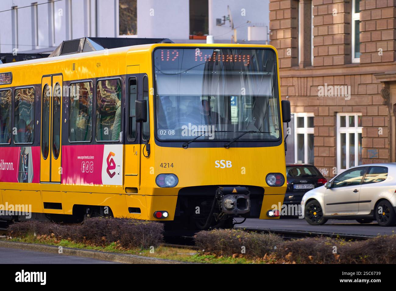 Baden-Württemberg, Stuttgart, Germany - February 5, 2025: A yellow SSB ...