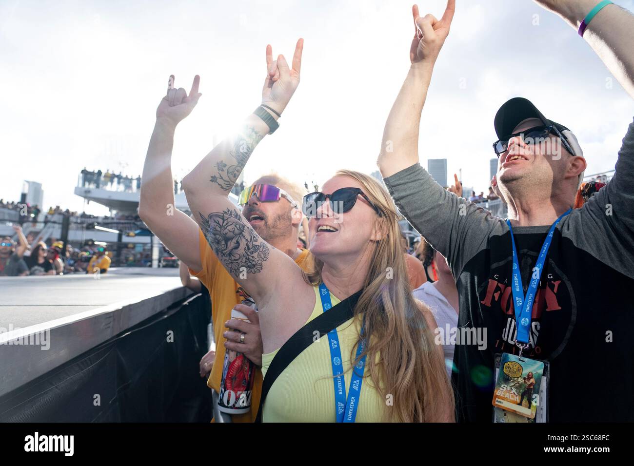 Festivalgoers are seen during Chris Jericho's Rock 'N' Wrestling Rager ...