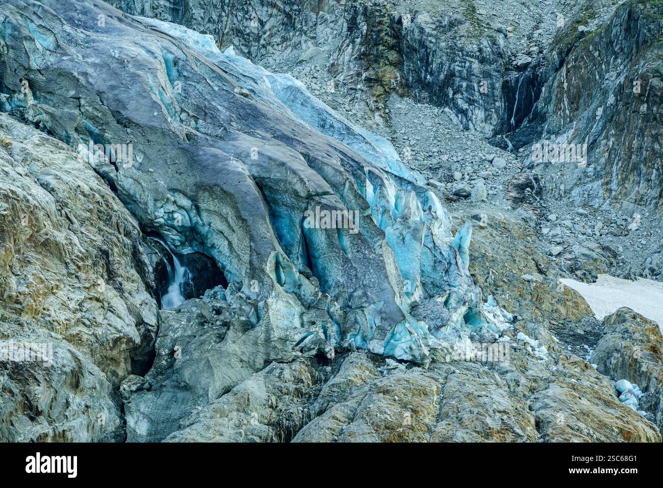 Ice on the glacier front of the Glacier du Trient, Tour du Mont Blanc ...