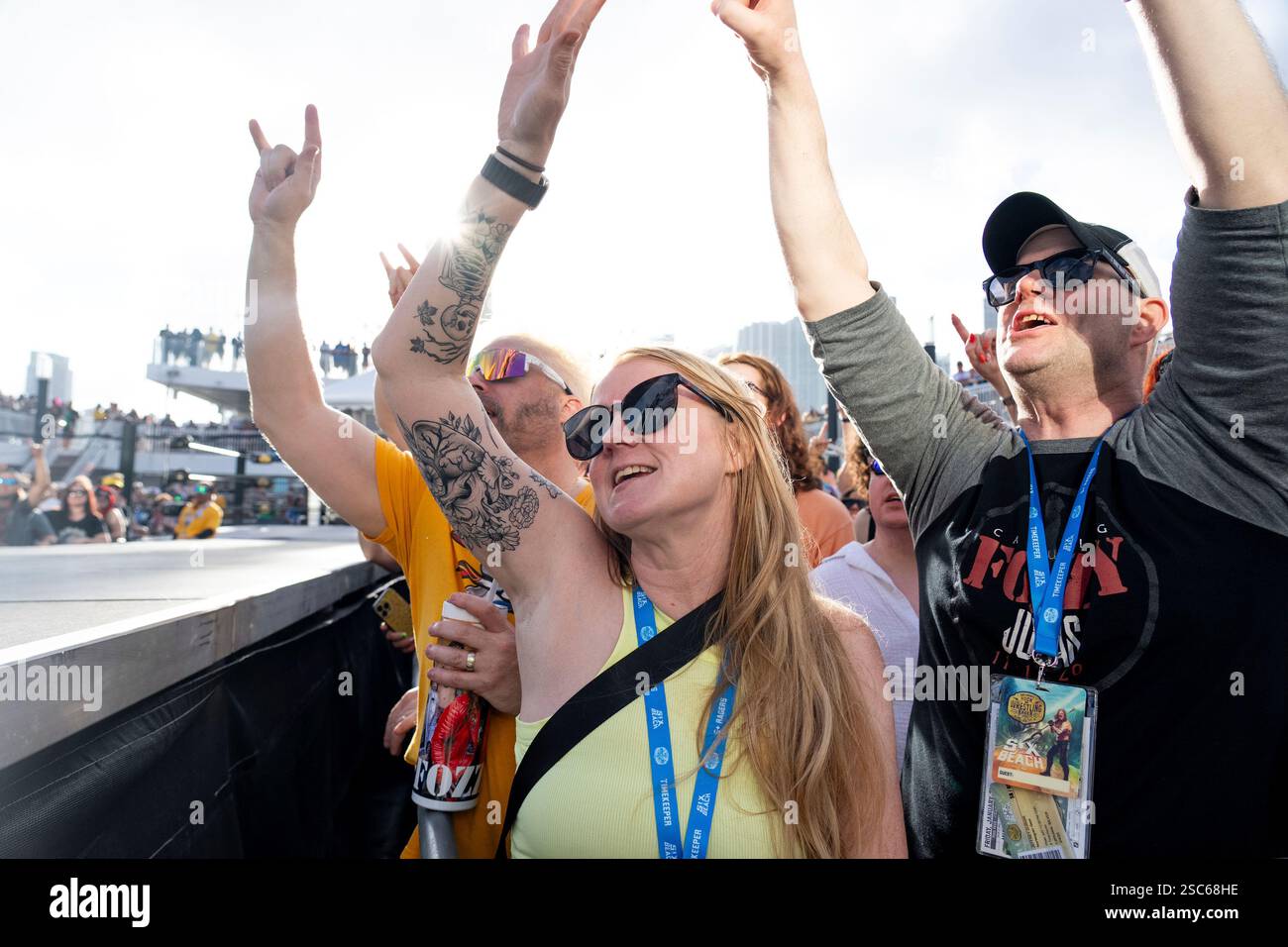 Festivalgoers are seen during Chris Jericho's Rock 'N' Wrestling Rager ...