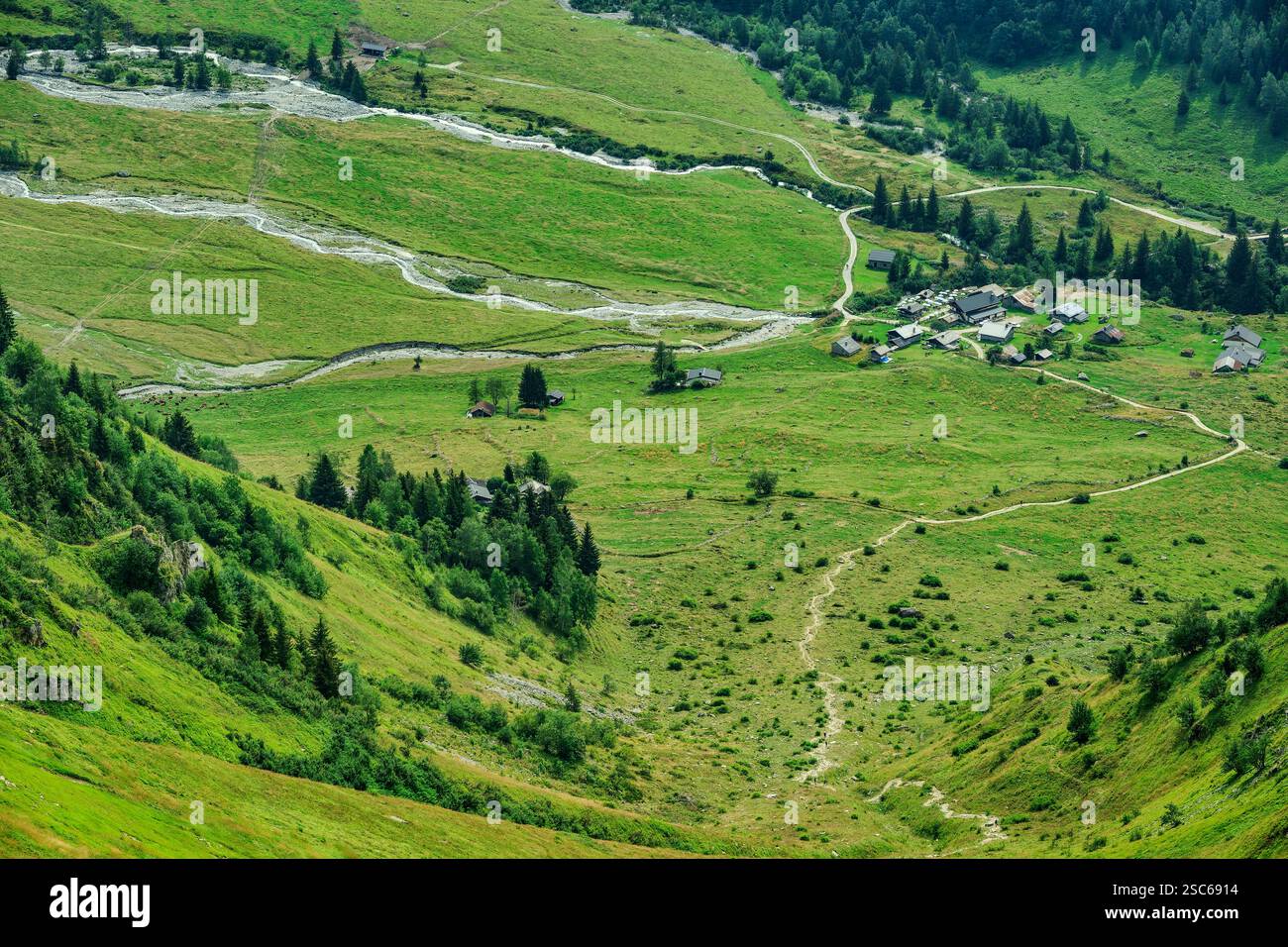 Deep view from the Col de Tricot to the Refuge du Miage, Tour du Mont ...
