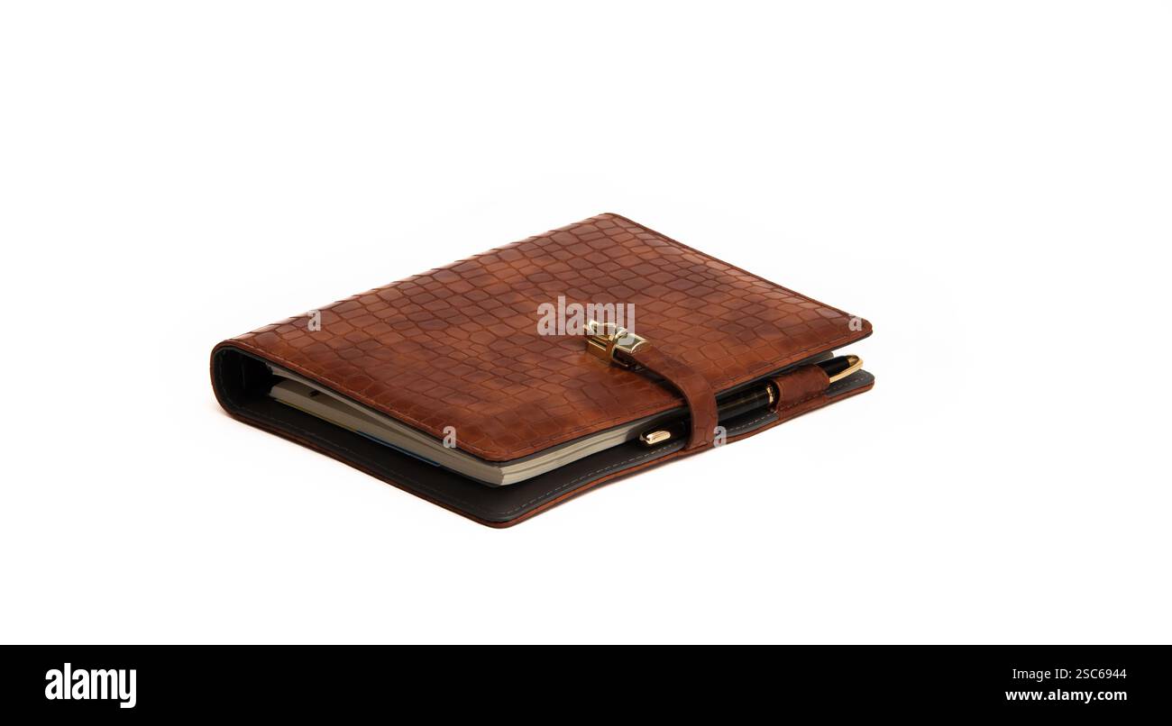 Notebook coffee on desk Cut Out Stock Images & Pictures - Alamy