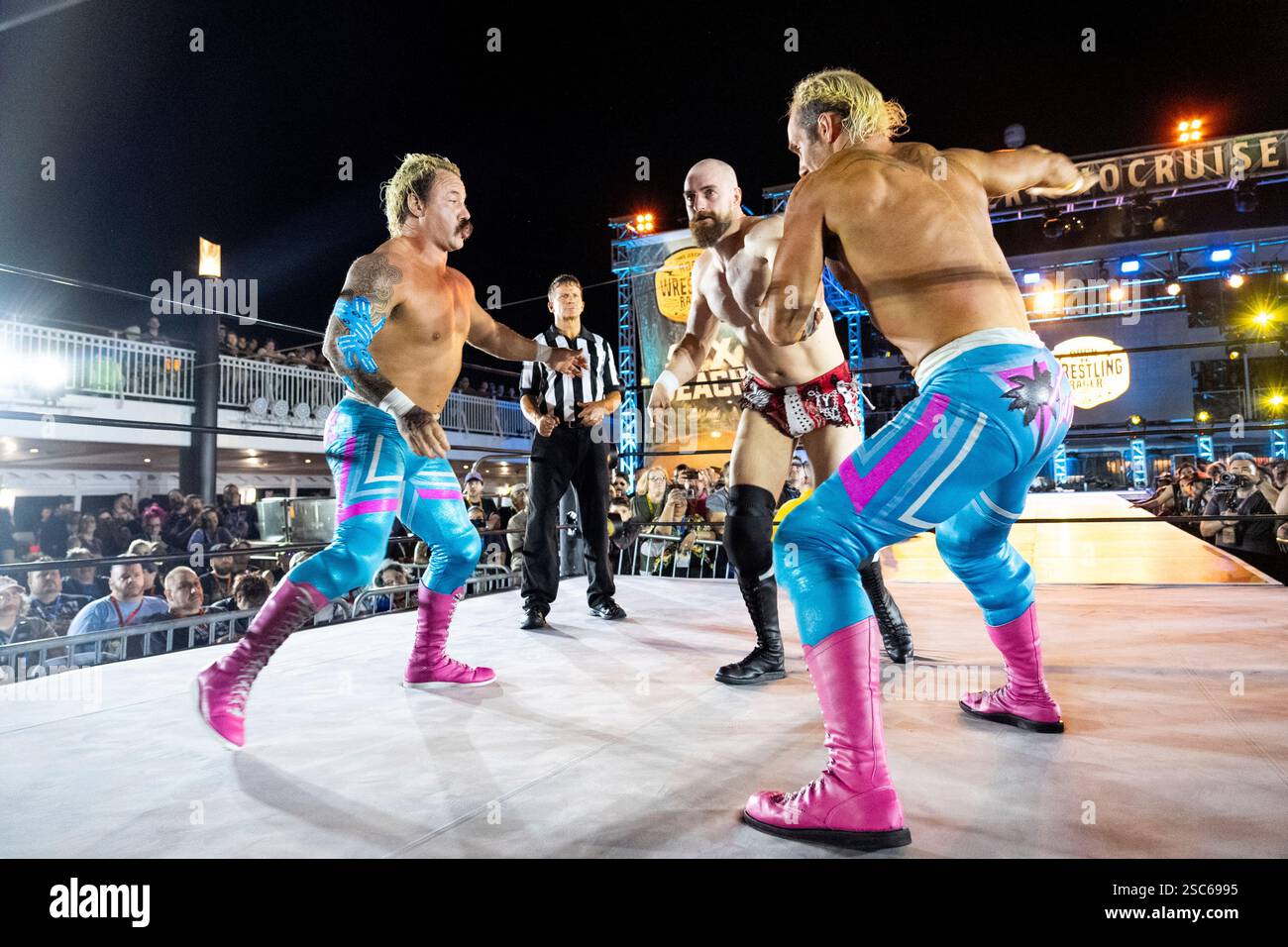 The Grizzled Young Veterans, left, and The Outrunners are seen during ...