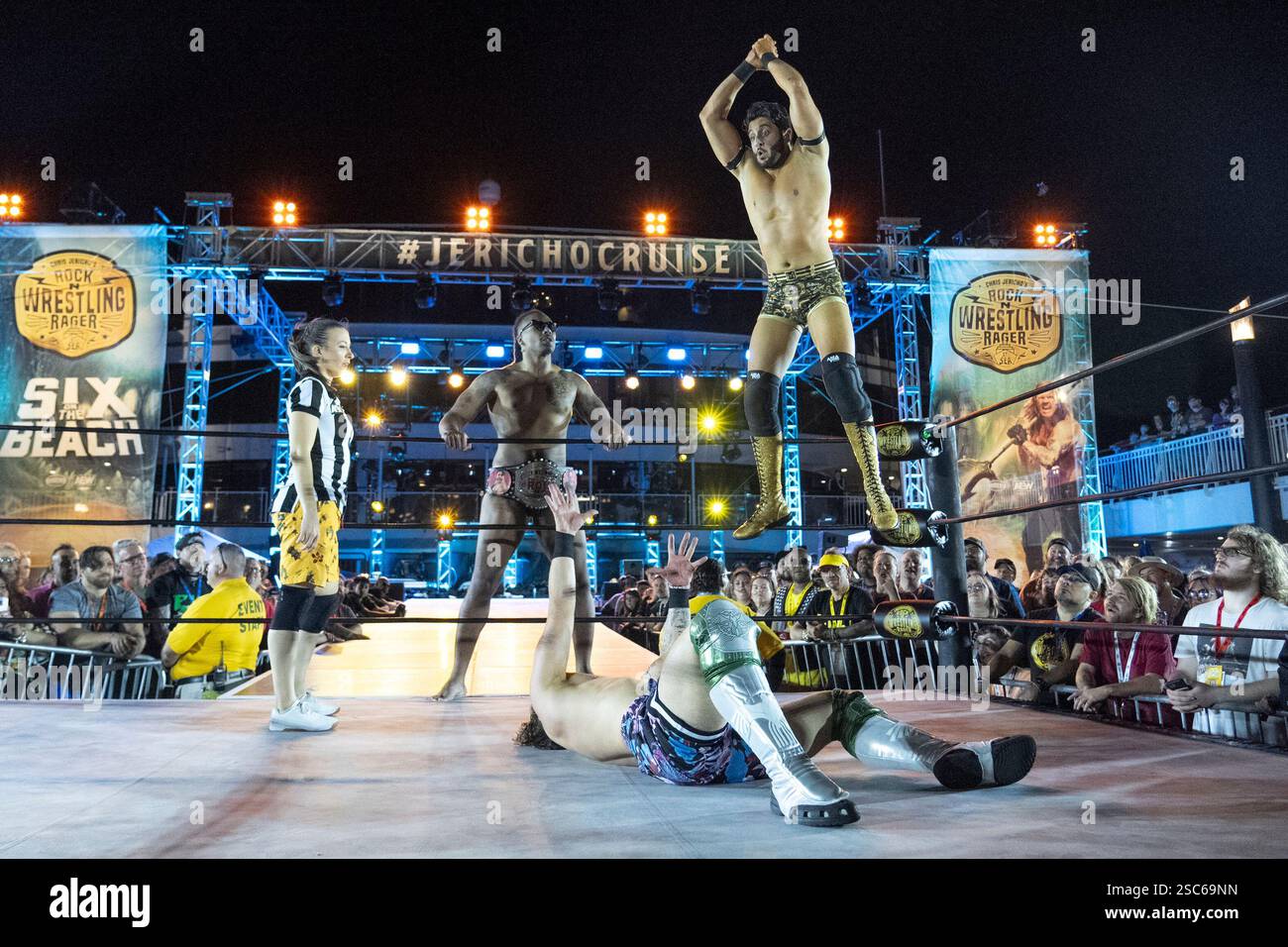 MXM is seen during Chris Jericho's Rock 'N' Wrestling Rager at Sea on ...
