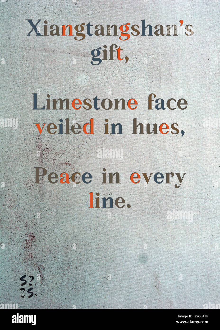 Xiangtangshan's gift, Limestone face veiled in hues, Peace in every ...
