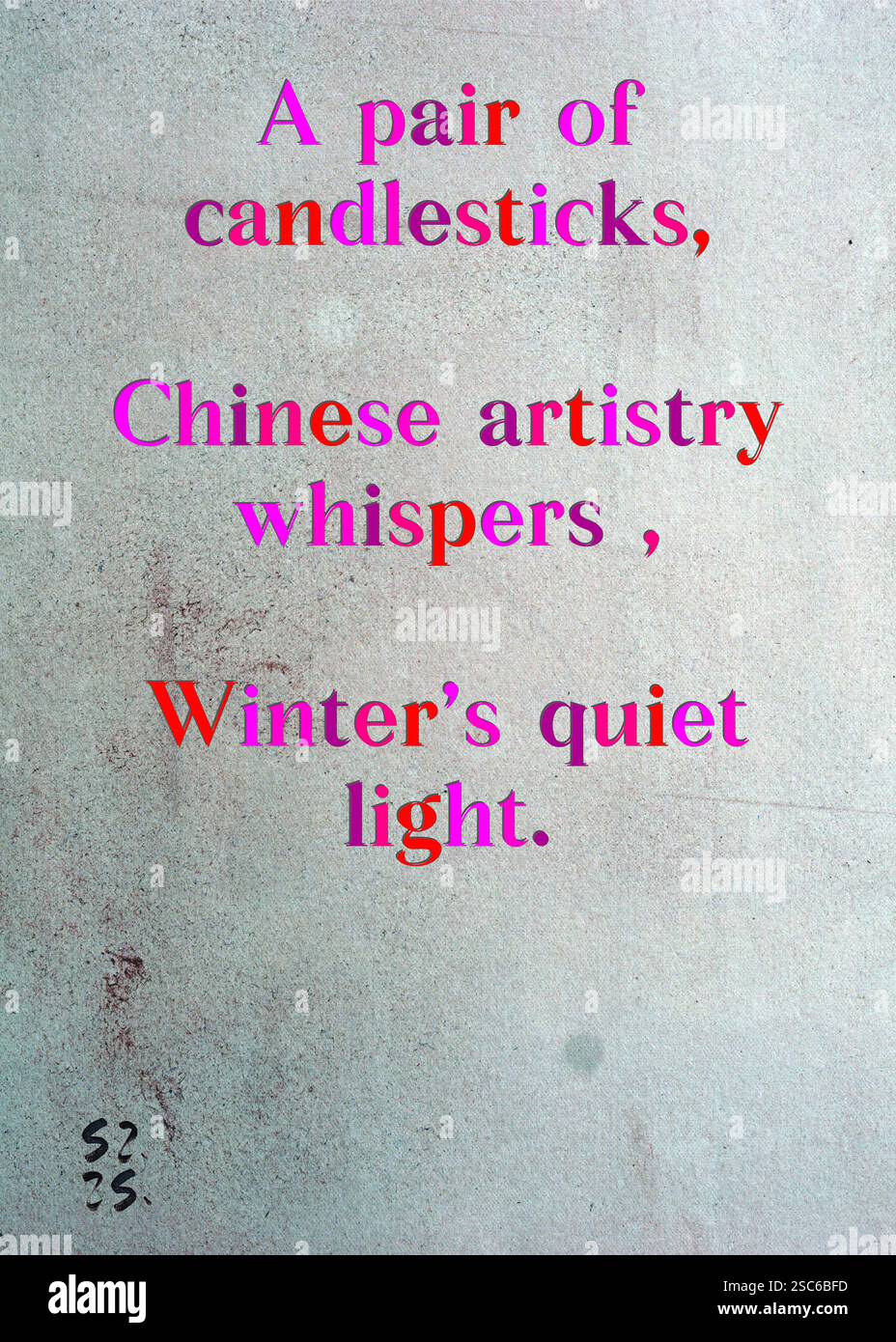 A pair of candlesticks, Chinese artistry whispers , Winter's quiet ...