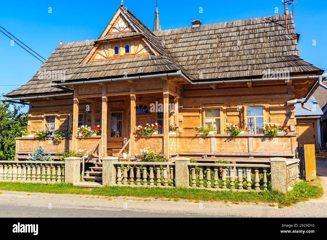 Beautiful wooden house built in traditional style architecture in ...
