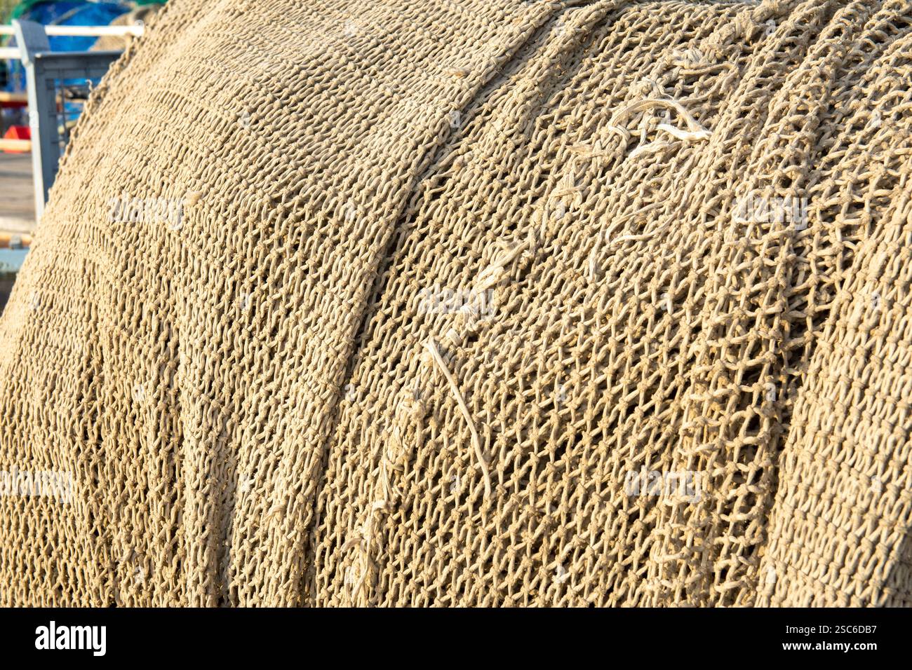 Layered used Beige Fishing Nets Stock Photo - Alamy