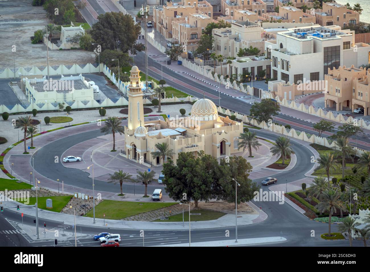 Doha, Qatar - January 10, 2025: West Bay Mosque Lusail express way Doha ...