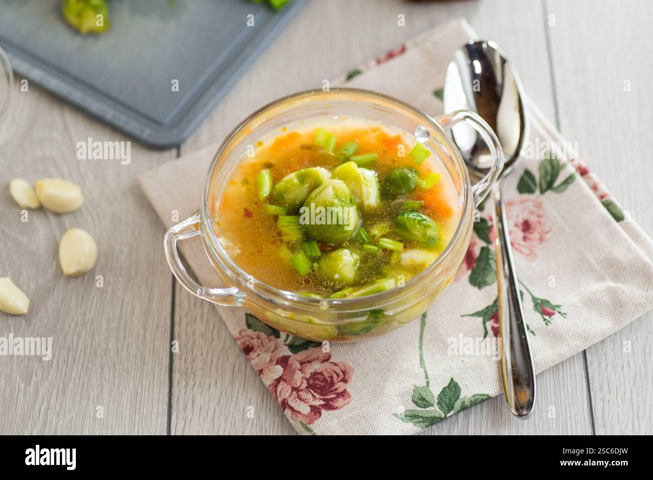Healthy First Course with Brussels Sprouts Stock Photo - Alamy