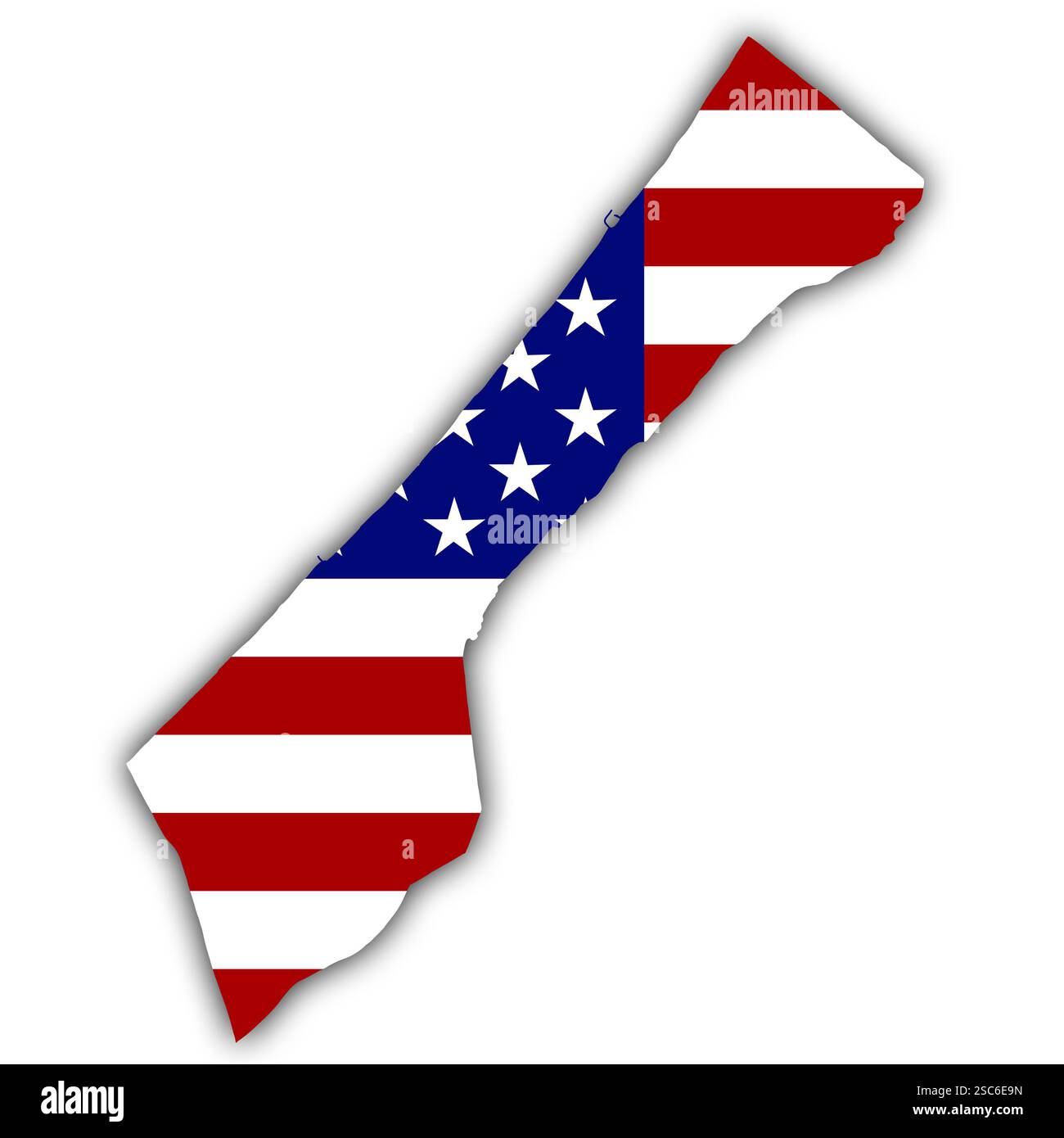 Map of Gaza Strip with US flag as background, take over proposal Stock ...