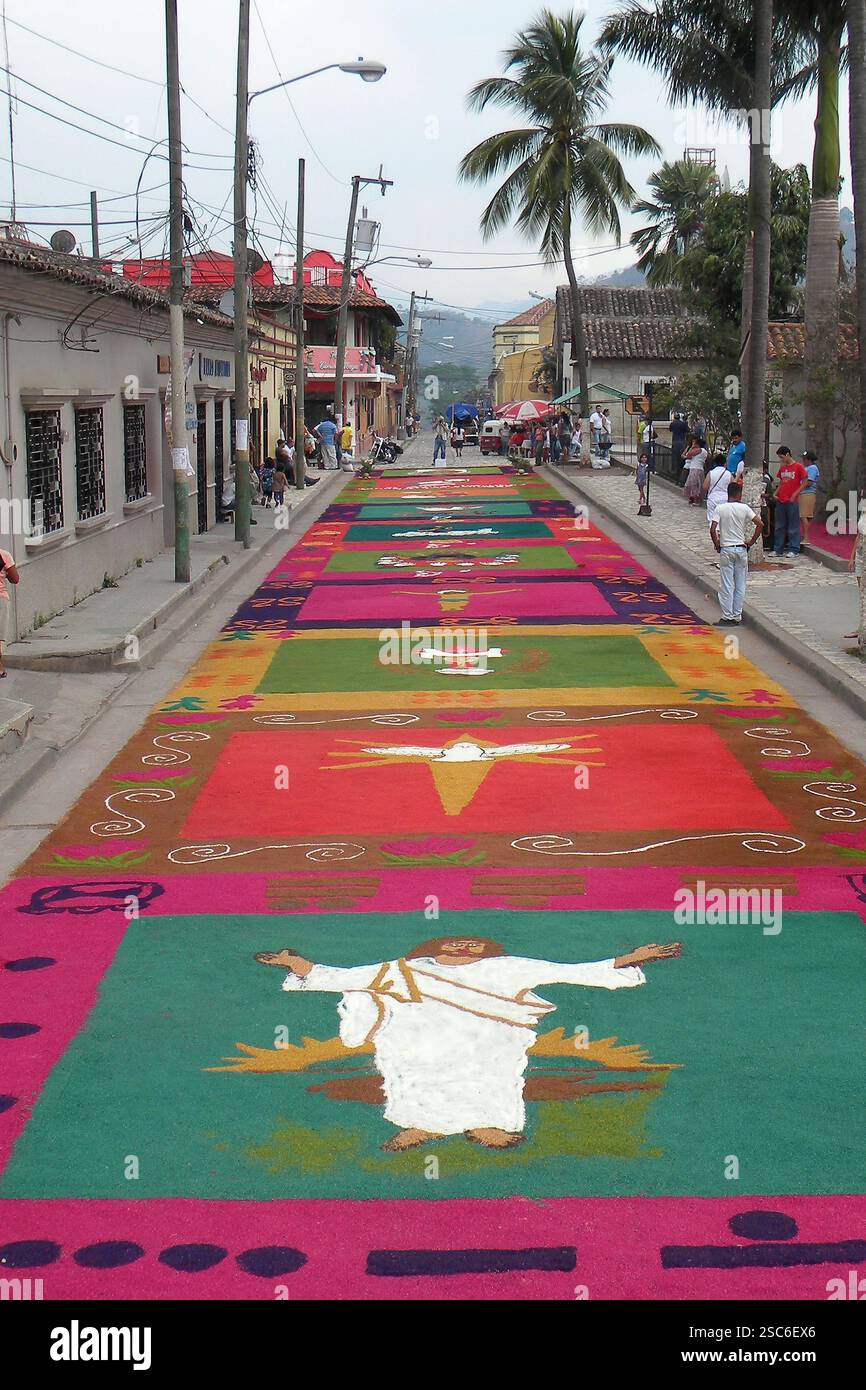 Alfombras During Easter Eve. Copan. Honduras Stock Photo - Alamy