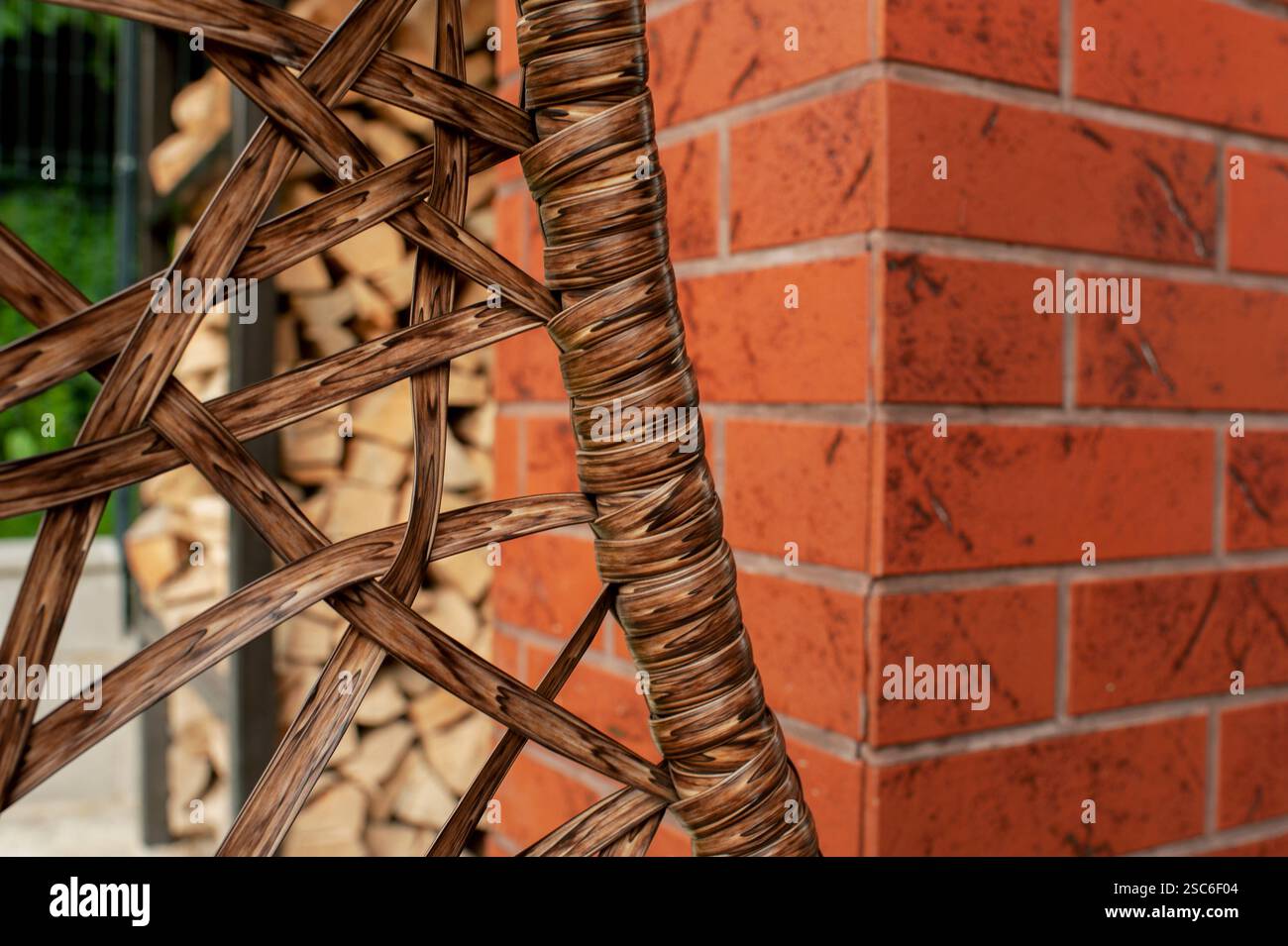 Old wicker plastic chair texture,pattern and shape background of a ...