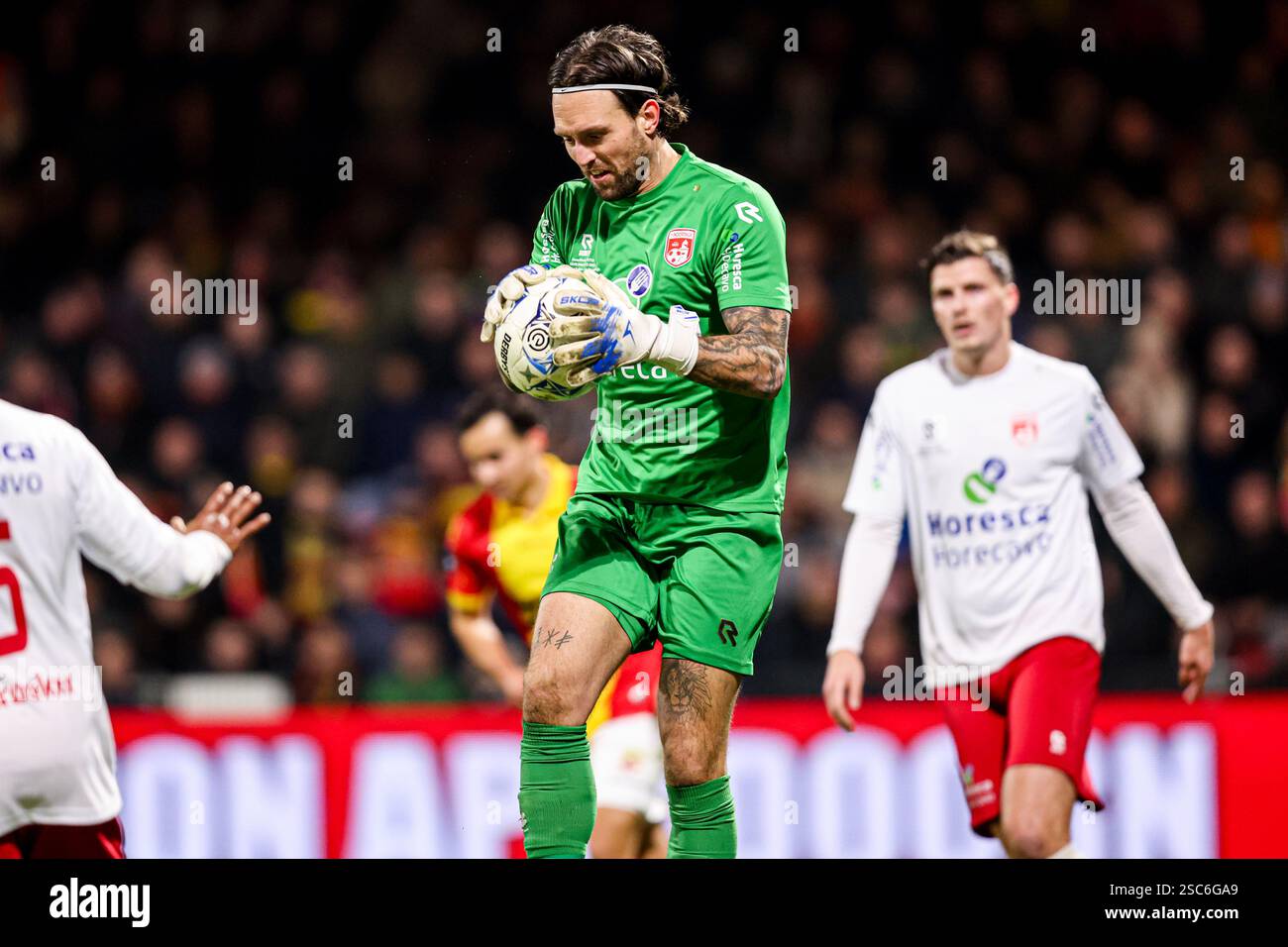 DEVENTER, NETHERLANDS - FEBRUARY 5: goalkeeper Romero Antonioli of vv ...