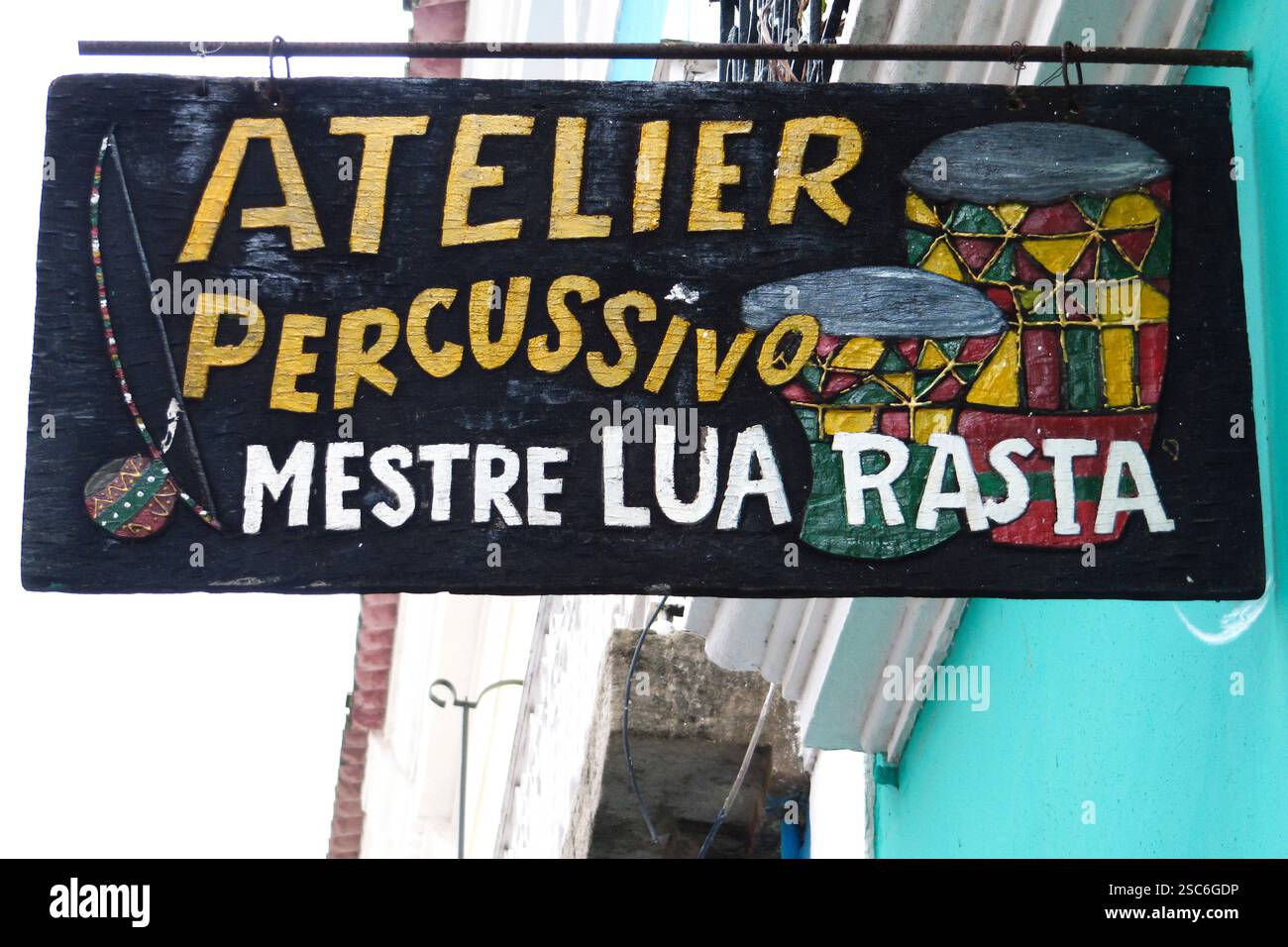 Brazil. Salvador. Bahia. Pelourinho. Atelier Percussion Mestre Lua ...