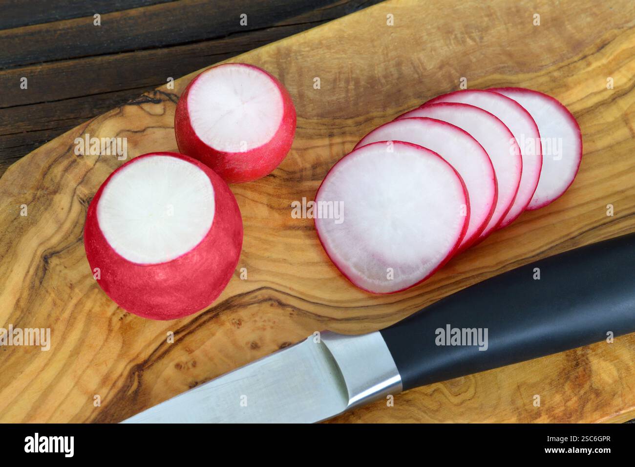 Radish on thin slices hi-res stock photography and images - Alamy