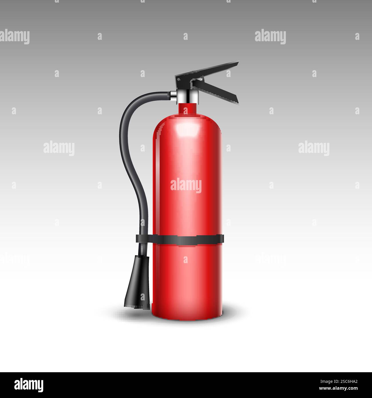 Fire extinguisher protection isolated. Red fire extinguisher emergency ...