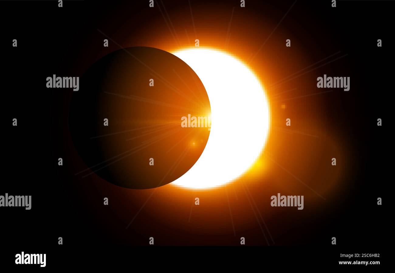 Partial solar eclipse sunset Stock Vector Images - Alamy