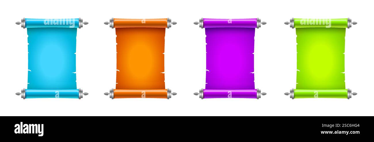 Old ancient colorful scroll paper with place for text. Old document ...