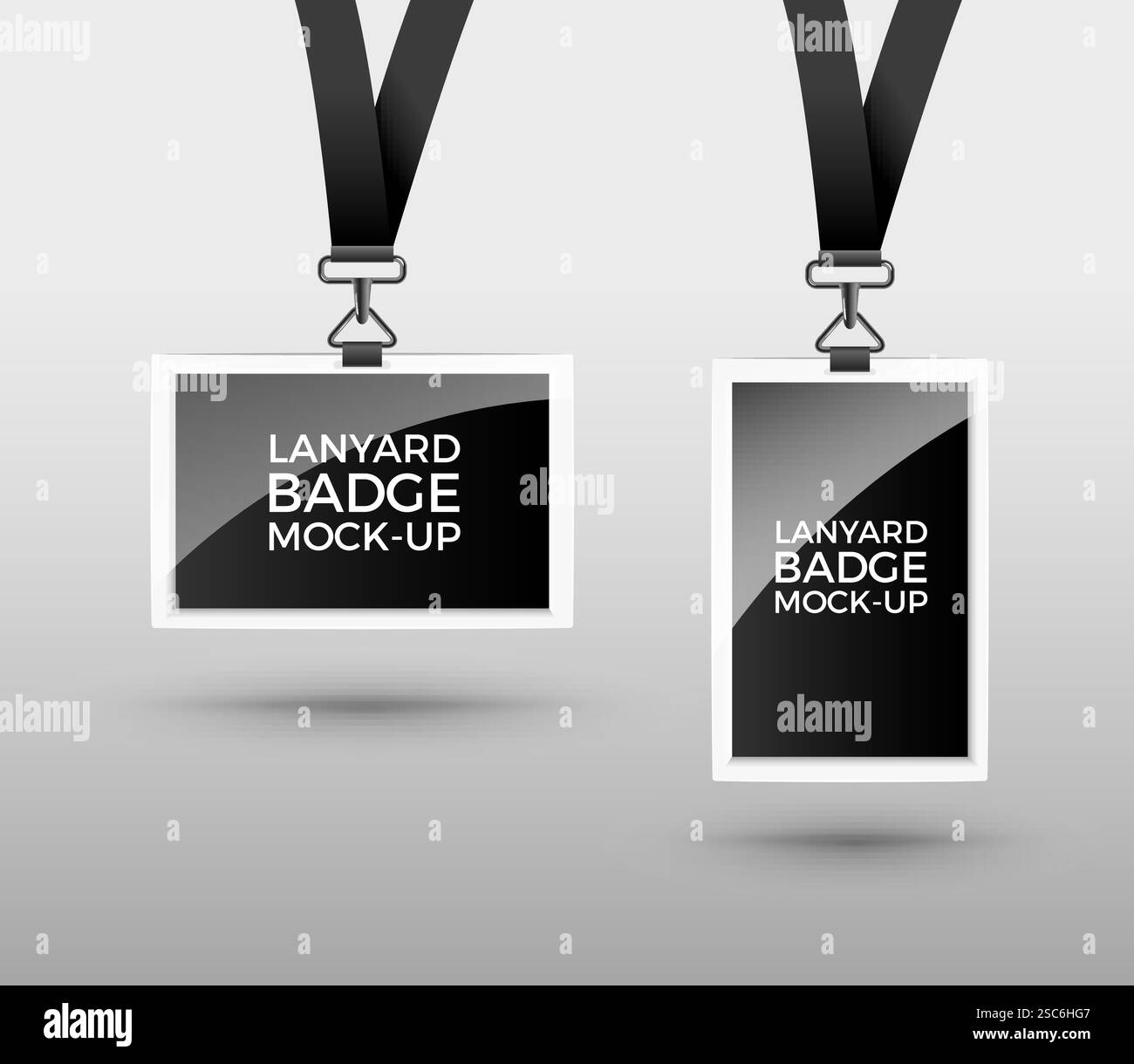 Lanyard badge id card template. Blank identity lanyard plastic and ...