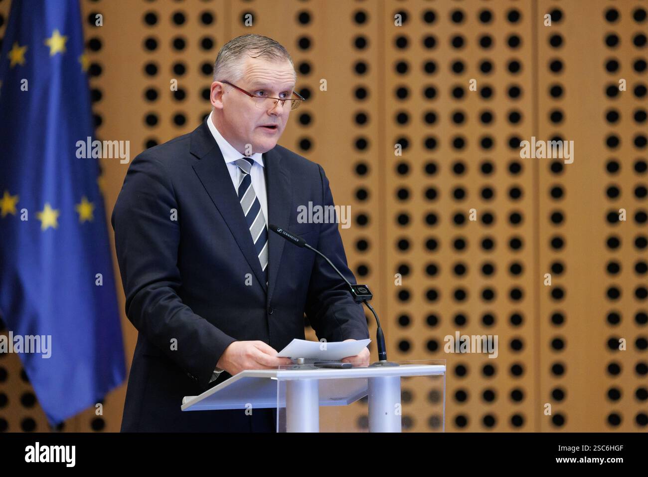 Kranj, Slovenia. 05th Feb, 2025. Bojan Kumer, Minister of the ...