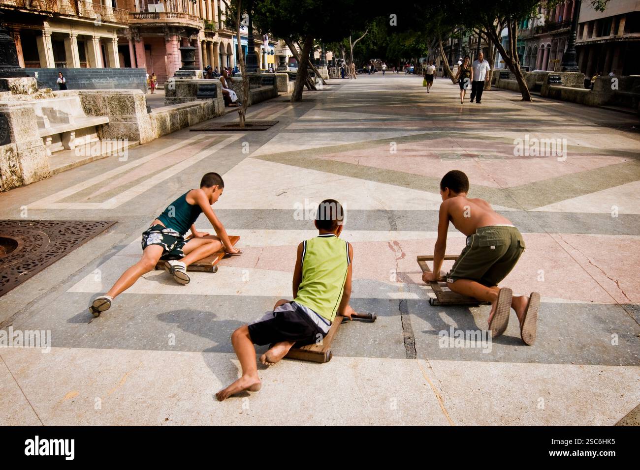 Cuba. Havana. Kids Playing In the Prado Stock Photo - Alamy
