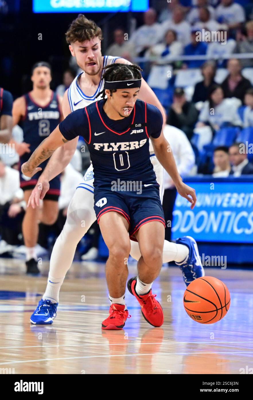 ST. LOUIS, MO - JANUARY 31: Dayton guard Javon Bennett (0) tries to ...