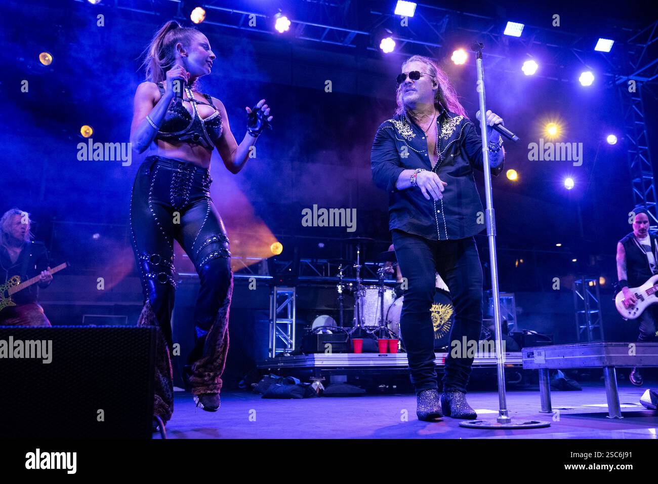 Harley Cameron, left, and Chris Jericho of Fozzy perform during Chris ...