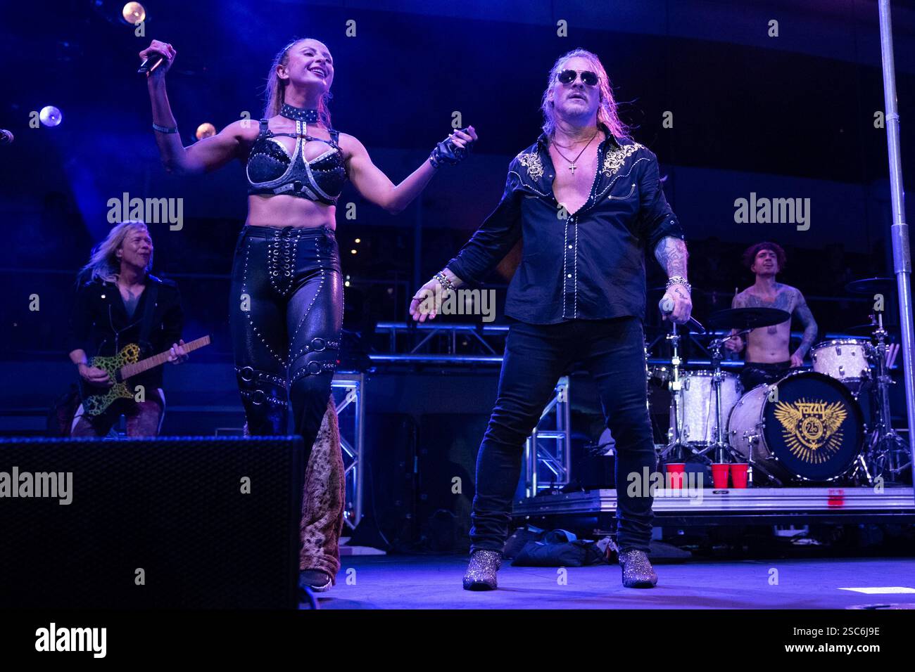 Harley Cameron, left, and Chris Jericho of Fozzy perform during Chris ...