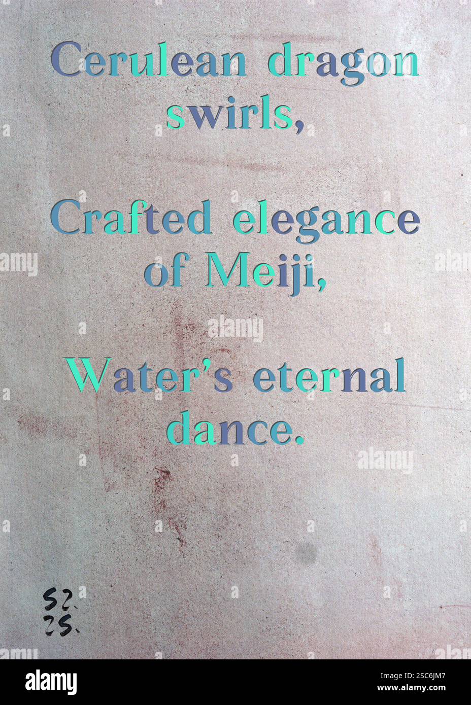 Cerulean dragon swirls, Crafted elegance of Meiji, Water's eternal ...