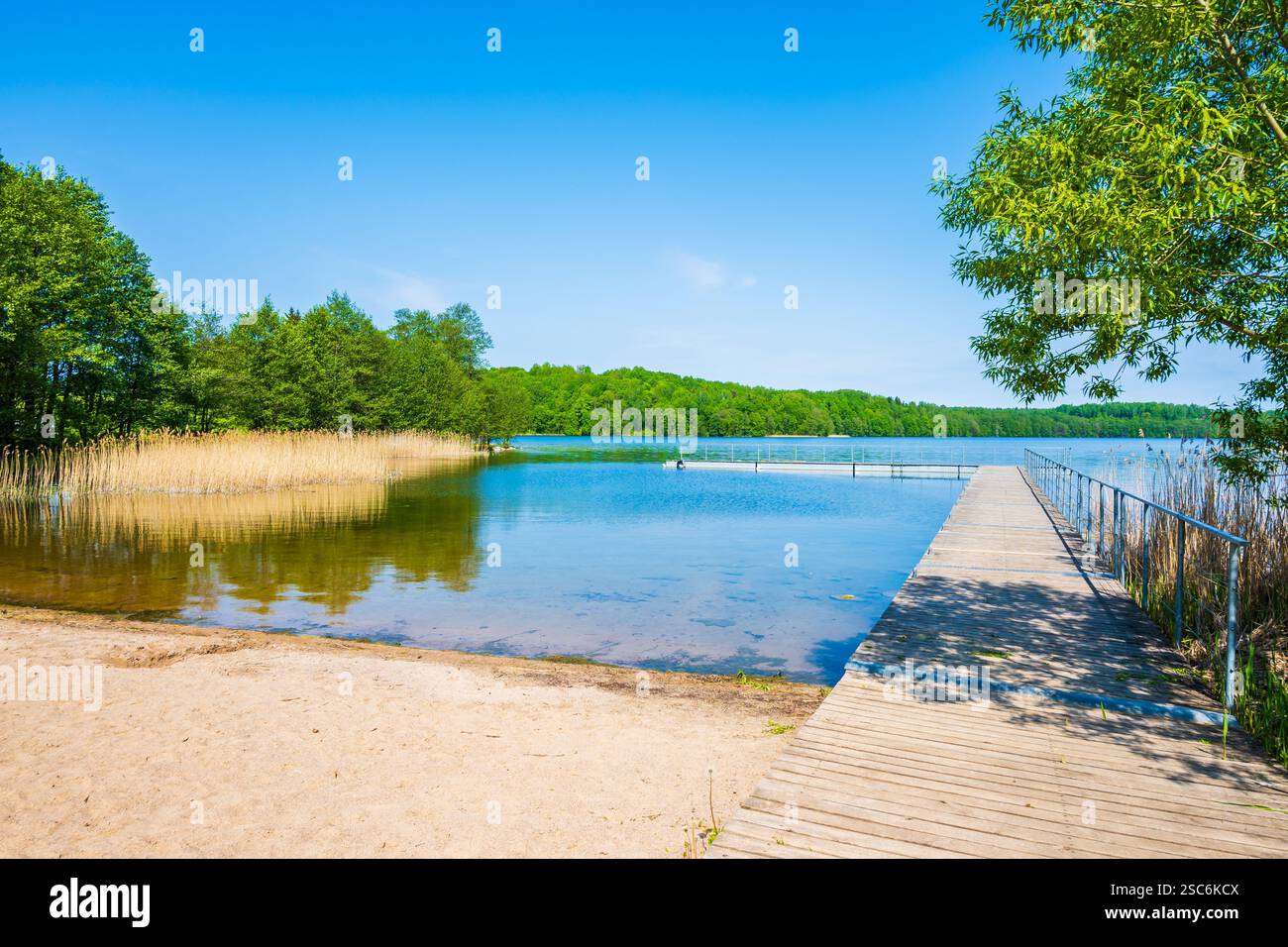 Beach and rest area at lake Hancza , Suwalki Landscape Park, Podlasie ...