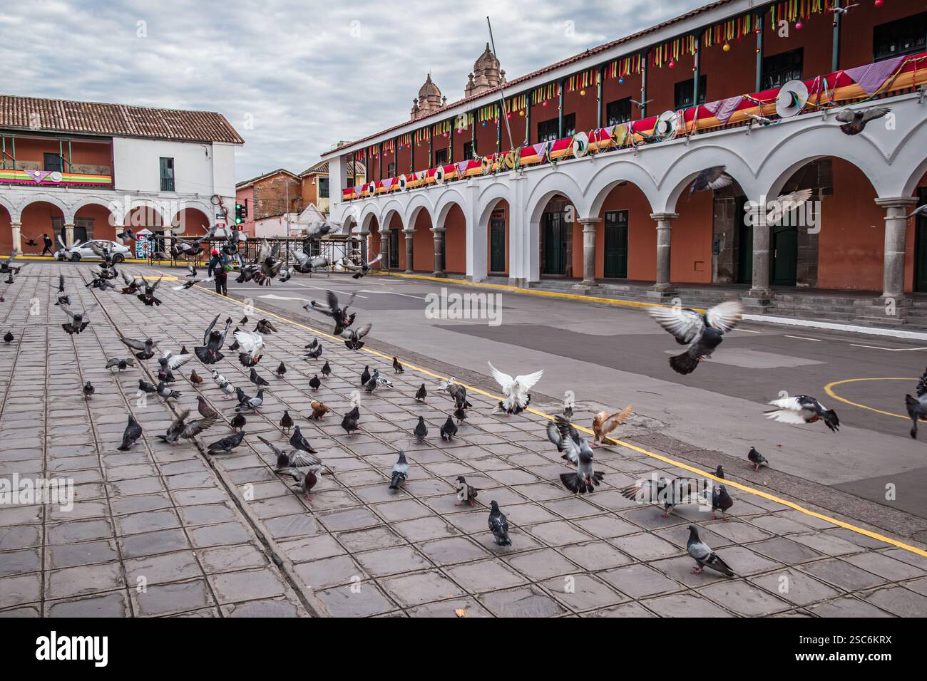 Pigeons at Huamanga Main Square - Ayacucho, Peru Stock Photo - Alamy