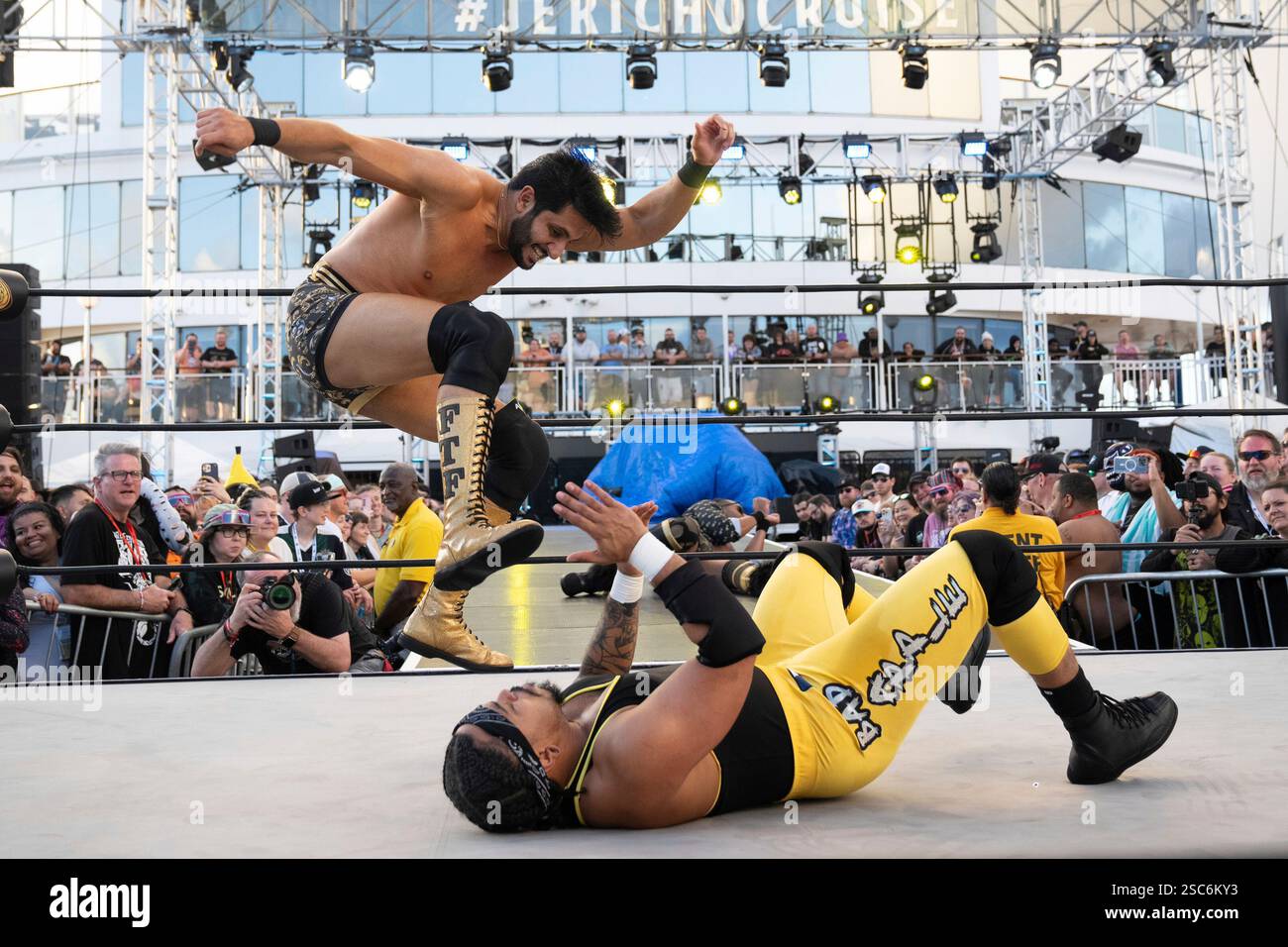 MXM, left, and Bryan Keith are seen during Chris Jericho's Rock 'N ...