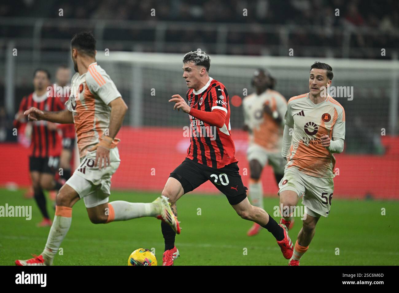 Álex Jiménez of AC Milan in action during the Coppa Italia round of ...
