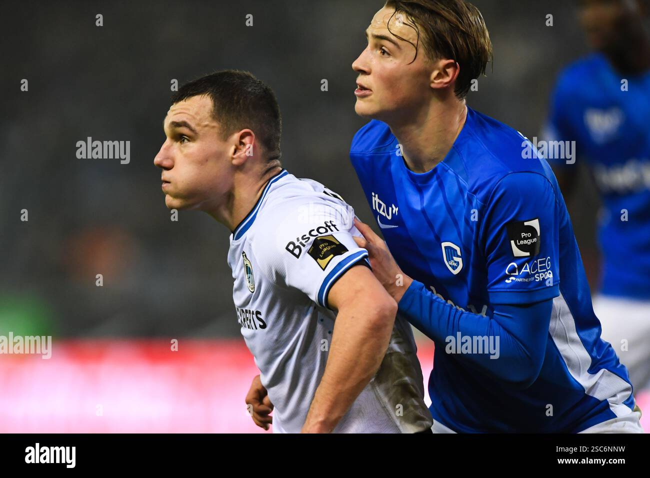 Genk, Belgium. 05th Feb, 2025. Club's Ferran Jutgla and Genk's Matte ...