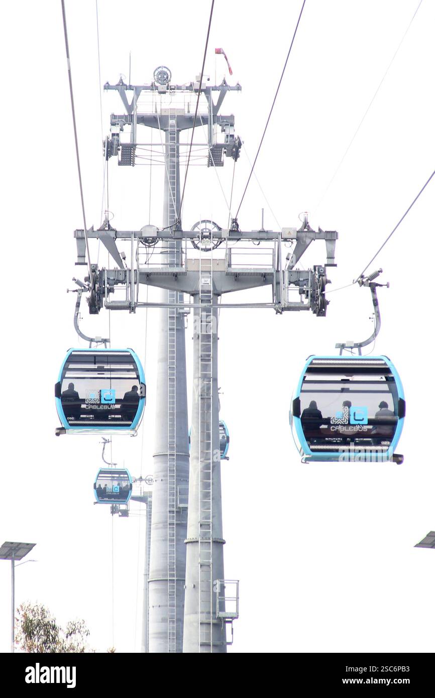 Mexico City, Mexico - Jan 8 2025: Cabins with passengers of Cablebus ...