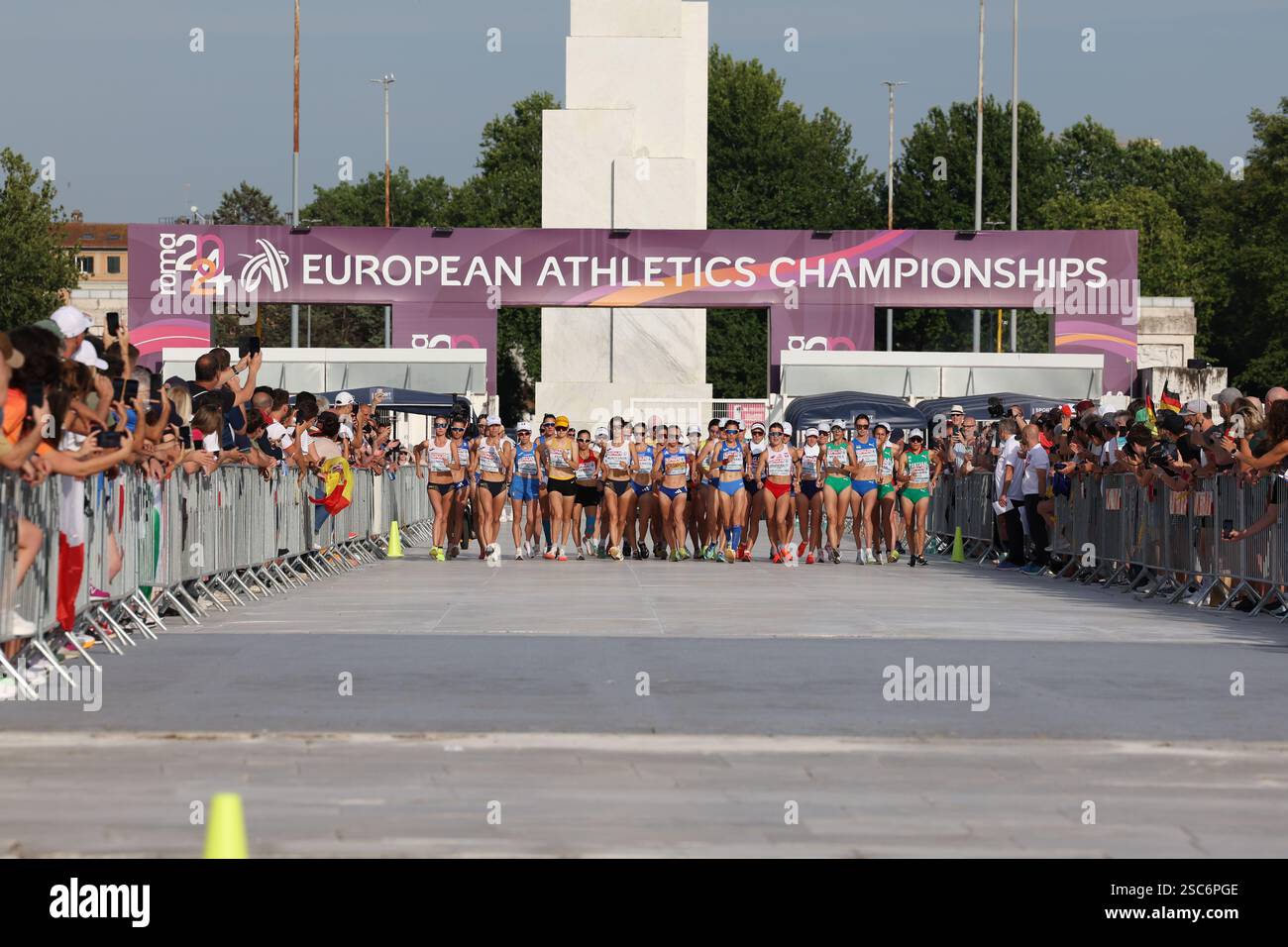 The start of the Women's 20km walk at the European Athletics ...