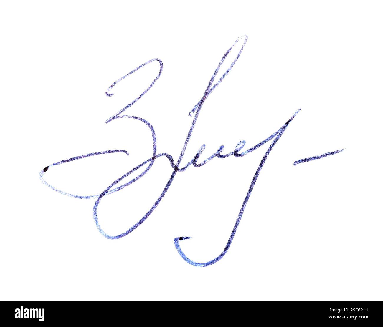Beautiful signature made with pen isolated on white, top view Stock ...