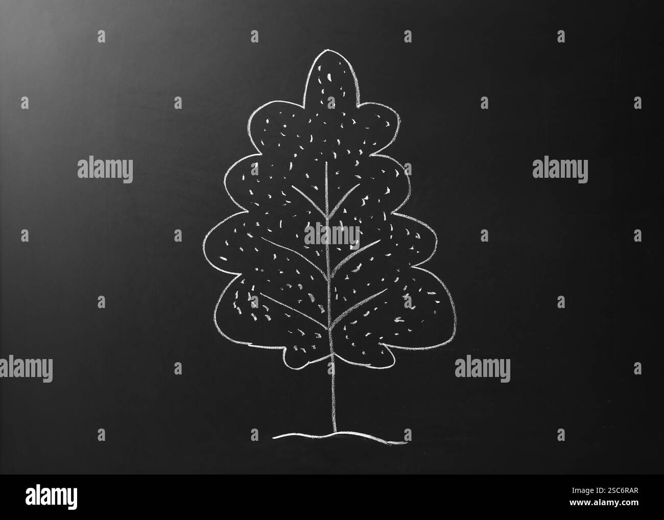 Beautiful drawing of tree on black chalkboard Stock Photo - Alamy