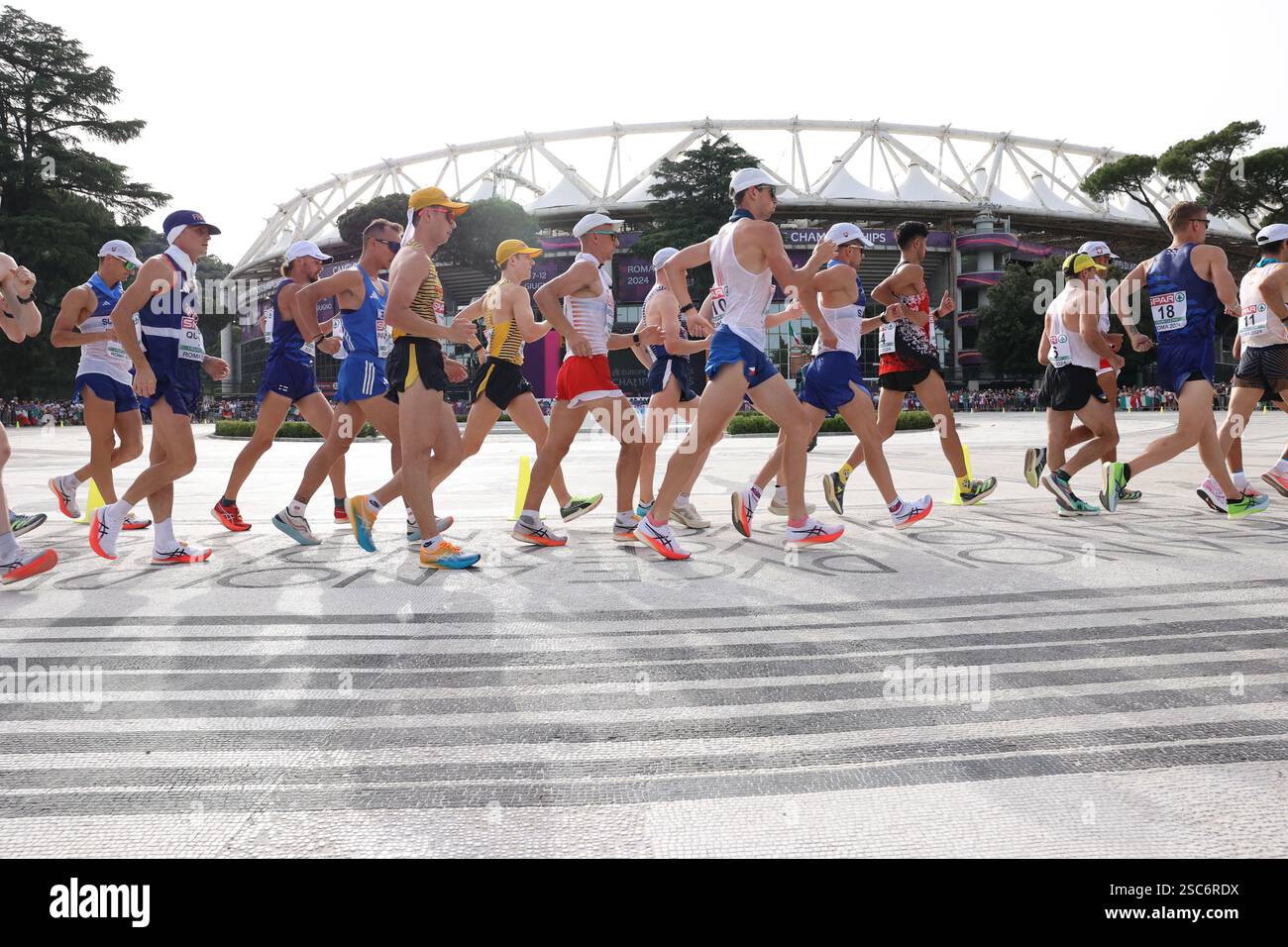 The Race Walkers in front of the Olympic stadium in the 20km walk at ...